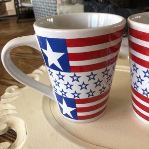 Unmarked | Dining | Stars Stripes Patriotic Usa Flag Mugs Cups White 2 ...